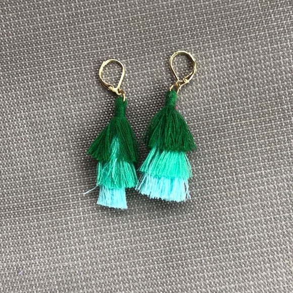 Jewelry | Green Colorblock Earrings | Poshmark